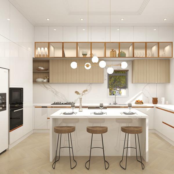 Quality Wooden Apartment Lacquer Kitchen Cabinet Customized Kitchen Cupboard Lacquer for sale