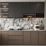 Quality High End Modern Style Luxury Kitchen Island Cabinet Full Melamine Kitchen Cabinet Set for sale