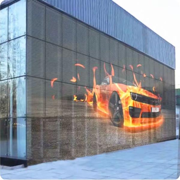 Quality LED Grille Screen Huge Curtain Frameless SMD2020 For Window Advertising for sale