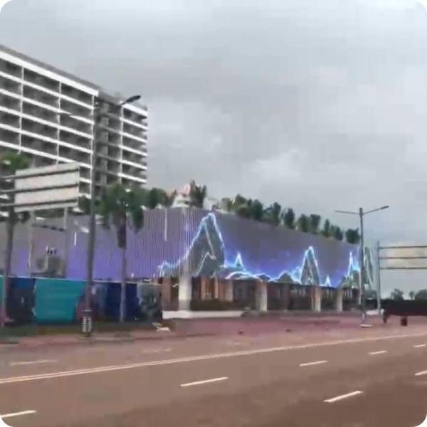 Quality See Through Outdoor LED Grille Screen Full Color High Bright 6500cd/sqm for sale