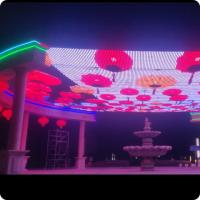 China Video Function Transparent LED Mesh Screen Dispaly PVC Material Foldable for sale