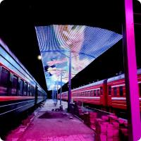 China Video Function Transparent LED Mesh Screen Dispaly PVC Material Foldable for sale