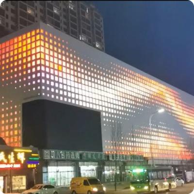 China Video Bild Grafik Textnachricht Display LED RGB Mesh Bildschirme für Gebäude zu verkaufen