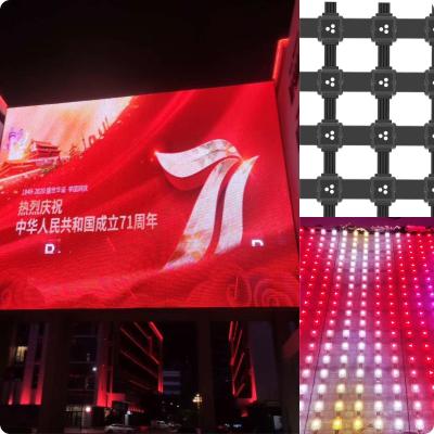 China Display de vídeo imagen gráfica mensaje de texto LED pantallas de malla RGB para la construcción for sale