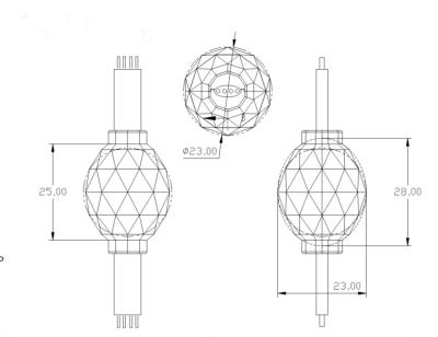 China Led Pixel Light Source 23*25mm DMX512 Control Outdoor Crystal Light DC12V for sale