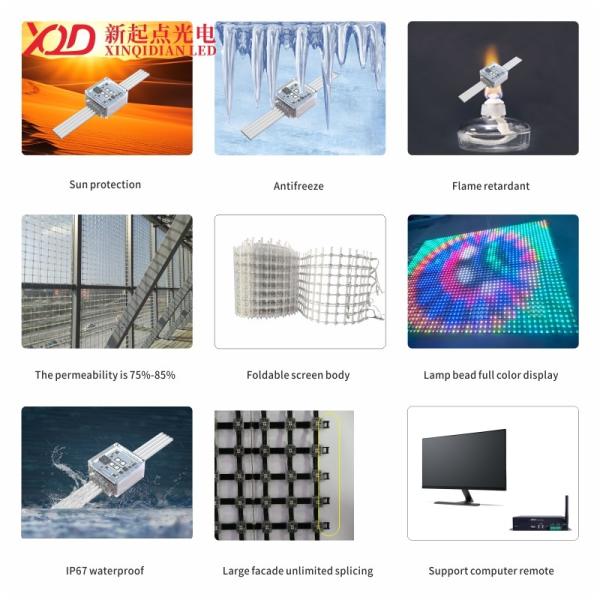 Υψηλής ευκρίνειας DMX512 SPI LED Injection Grid Screen Υψηλής ανθεκτικότητας στο νερό για την πρόσοψη