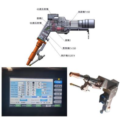 China Handheld-Doppel-Wobble-Laser-Schweißkopf mit 60° und 45°-Reflexionslinsen for sale