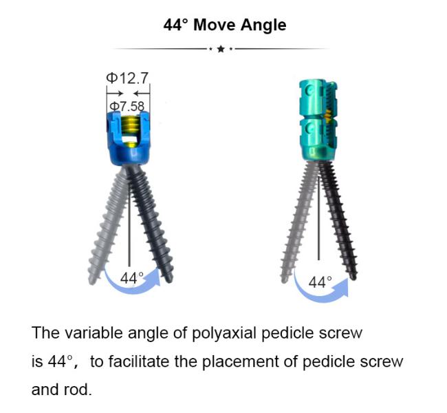 High Quality Spinal Pedicle Screw Fixation System 5.5mm Double Threaded Screws Orthopedic Surgical Spine Implants Machine Part