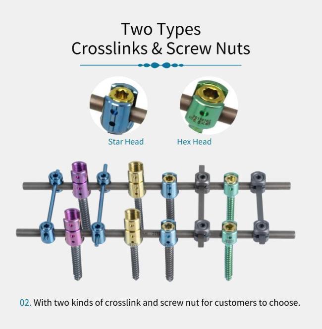 Low Price Orthopedic Implants Spinal Cross Link Medical Screw Machine Part for Spinal Fixation Operation
