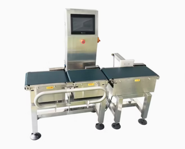 High-speed checkweighing system in industrial production line