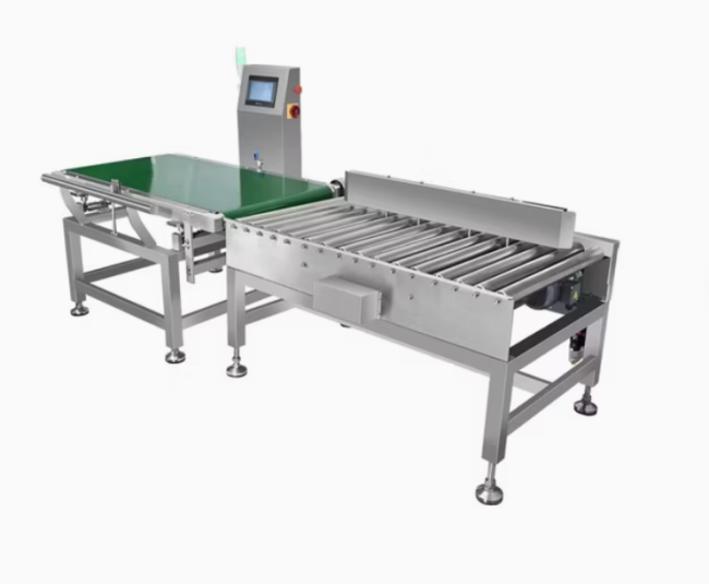 Automated checkweighing system in food production line