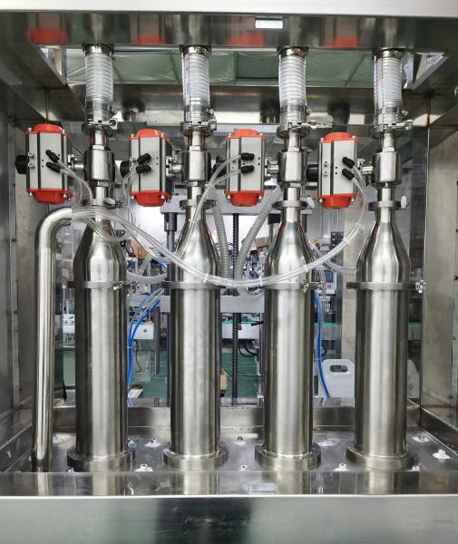 Four Nozzles Hot Sauce Filling Machine Servo Filler For Honey Bottling