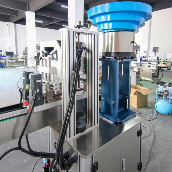 YIMU CM140 Shampoo automático para animais de estimação garrafa 4 rodas Capper Pressing parafuso máquina de tampa com alimentador de tampa vibrante