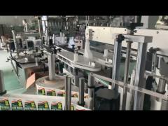 100ml Milk Round Bottle Sticker Labelling Machine With Mitsubishi PLC System