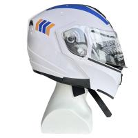 China White ABS Motorcycle Riding Helmet with Full Face PC Shield Customizable for sale