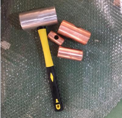 China Double Power Forging Hammer Head ,DIN845 Red Copper Color Brass Without Fiber Handle Export Finland ,1kg oz.LB for sale