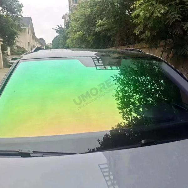 Quality Green Gold Colored Window Film VLT%75 Car Chameleon Rainbow Coloured Window Tint Film for sale