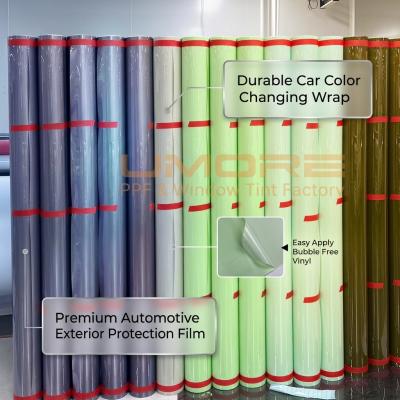 China 1.52x17m Vinyl Air Bubble Film Roll Glossy Paint Protection Tint PPF Car Color Changing Film for sale