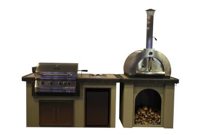 China Oven van de Pizzaoven steel wood fired pizza van het eilandenaga Roestvrije staal de Hout In brand gestoken Te koop