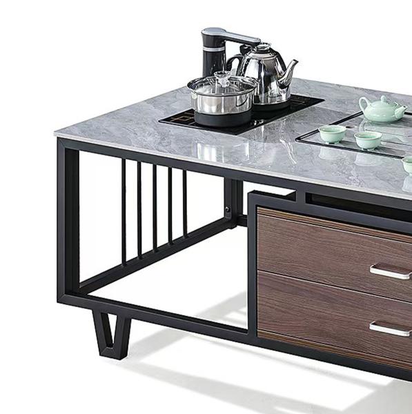 Quality Modern Rectangular Rock Slab Top With Metal Frame Kettle Office Furniture Office for sale