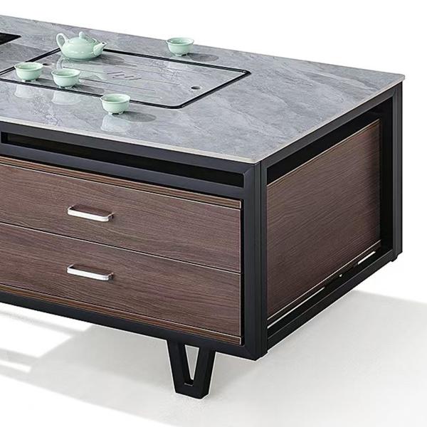 Quality Modern Rectangular Rock Slab Top With Metal Frame Kettle Office Furniture Office for sale
