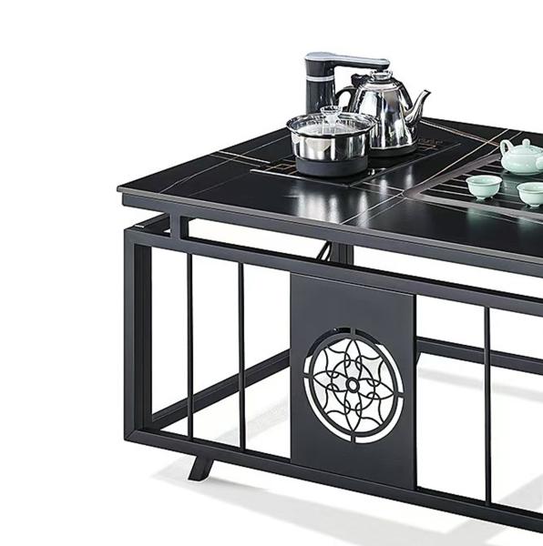 Quality Modern Office Tea Table Kettle Stone Metal Frame Rectangular Heat-Resisting for sale