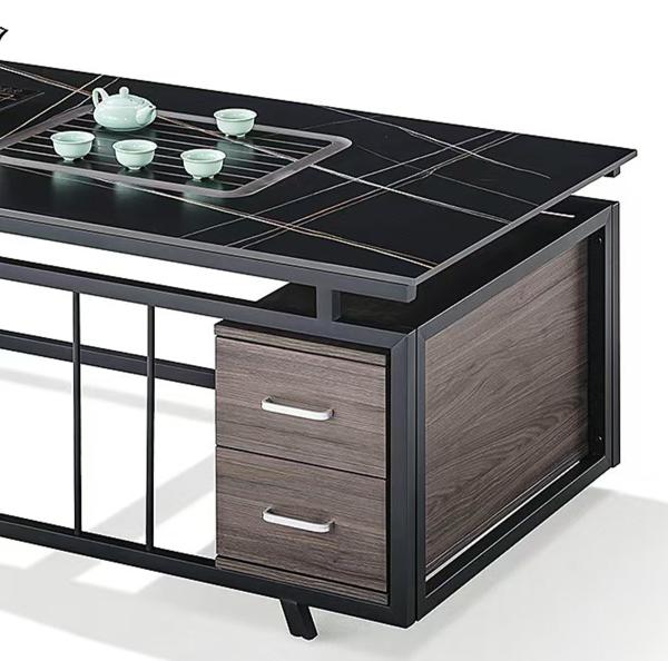 Quality Modern Office Tea Table Kettle Stone Metal Frame Rectangular Heat-Resisting for sale