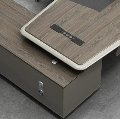China High End Ceo Table Modern Office Furniture Luxury Executive Office Desk Office Table With Side Table And Drawer Cabinet for sale