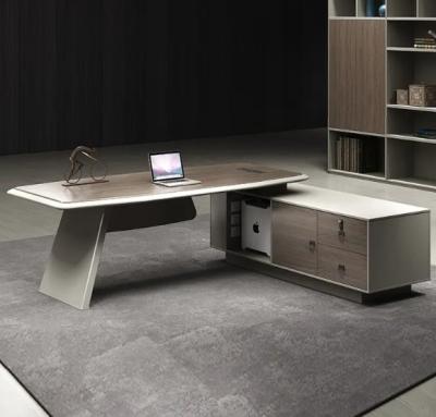 China High End Ceo Table Modern Office Furniture Luxury Executive Office Desk Office Table With Side Table And Drawer Cabinet for sale