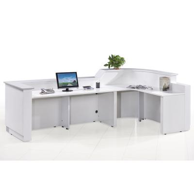 Cina Luxury White Front Desk Counter Reception Desk Modern Solid Surface Office Furniture Reception Desks in vendita