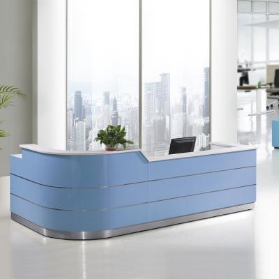 Cina Luxury White Front Desk Counter Reception Desk Modern Solid Surface Office Furniture Reception Desks in vendita