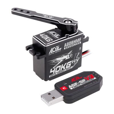China Hot AGFRC Good Price 40KG High Torque 0.085s Steel Gear 8.4V HV 25T Digital Programmable Brushless RC Aircraft Robot Servo for sale