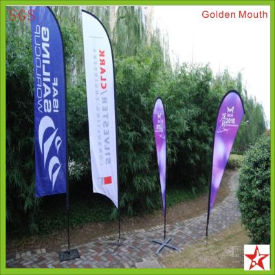 China 4.6m double sides printing feather flags with across base for sale