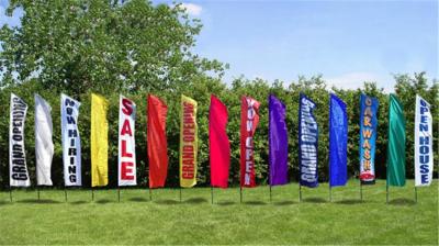 China Elastic Fabric Advertising Feather Flags Banner 2.8 - 5.6m Dye Sublimation Printing for sale