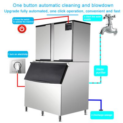 China Top sale 1000kg factory price commercial ice cube makers machines for kitchen and bar for sale