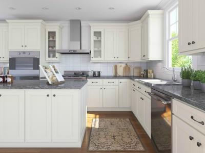 China White shaker style kitchen cabinet solid wood kitchen cabinet for sale