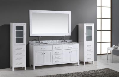 China Solid wood modern double sink bathroom vanity, small bathroom sinks and vanities, small bathroom sinks for sale