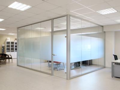 China Interior Tempered Frosted Glass Partition for Bathroom Office Partiton for sale