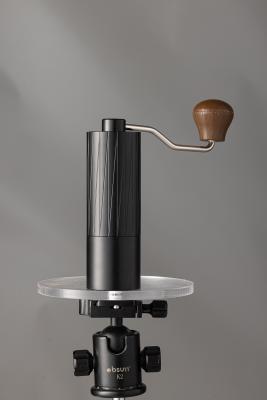 China Adjustable Setting Outdoor Coffee Grinder With Aluminum Beechwood Handle for sale