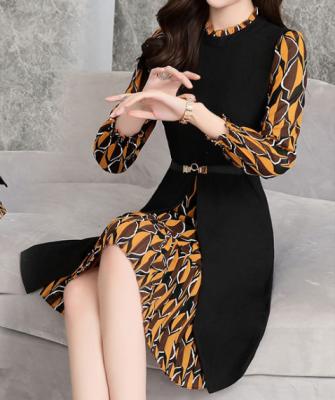 China 2018 fashion woman chiffon dress,lady silk dress for sale