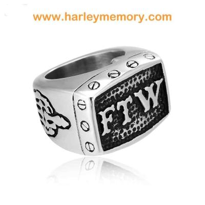 China harley biker legend 316L stainless steel skull ring retro men's rings for sale