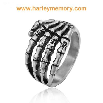 China hot selling 316L stainless steel skull ring retro men's rings for sale
