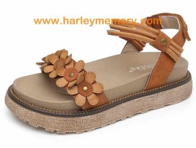 China harley biker legend woman leather sandal,cow leather shoes,lady causel sandal for sale