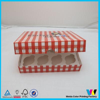 Cina contenitore di bigné della carta patinata 350g con l'OEM del supporto CMYK Pantone dell'inserzione in vendita