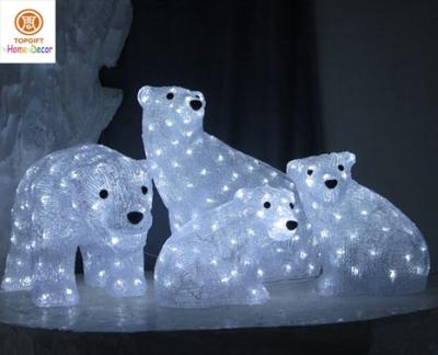 China 3D Acrylic Figure Christmas Decoration Lights Bear Family Wire Surface 24V 160L for sale