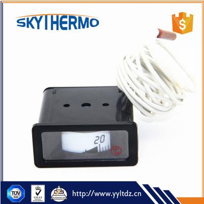 China rectangle plastic hot water equipment  remote reading temperature long capillary tube thermometer for sale