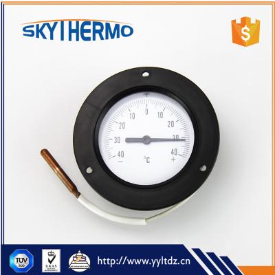 China With plastic flange round dial industrial usage  boiler remote reading capillary  thermometer for sale