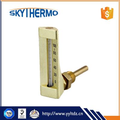 China 90 angle mercury liquid in glass metal glass marine thermometer for sale