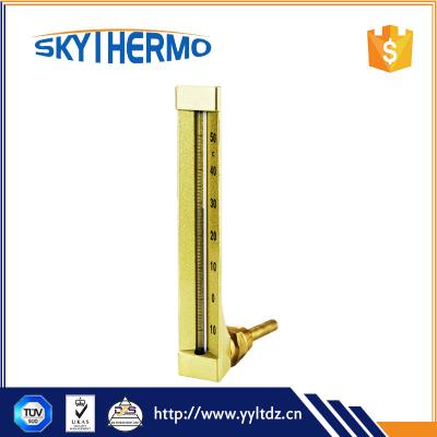 China v shape metal shell industrial glass type angle glass thermometer for sale