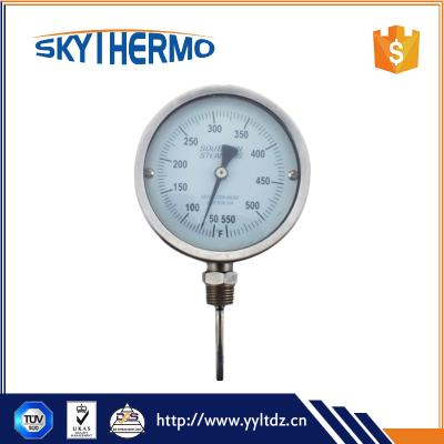 China Full stainless steel Superior quality room temperature gauge boiler bimetal thermometer for sale